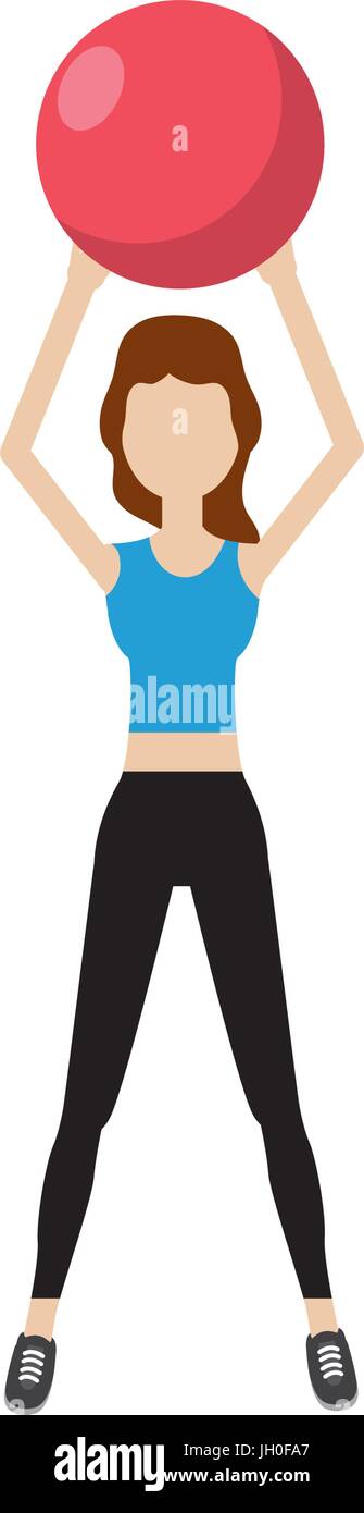 healthy woman doing exercise with ball Stock Vector Image & Art - Alamy