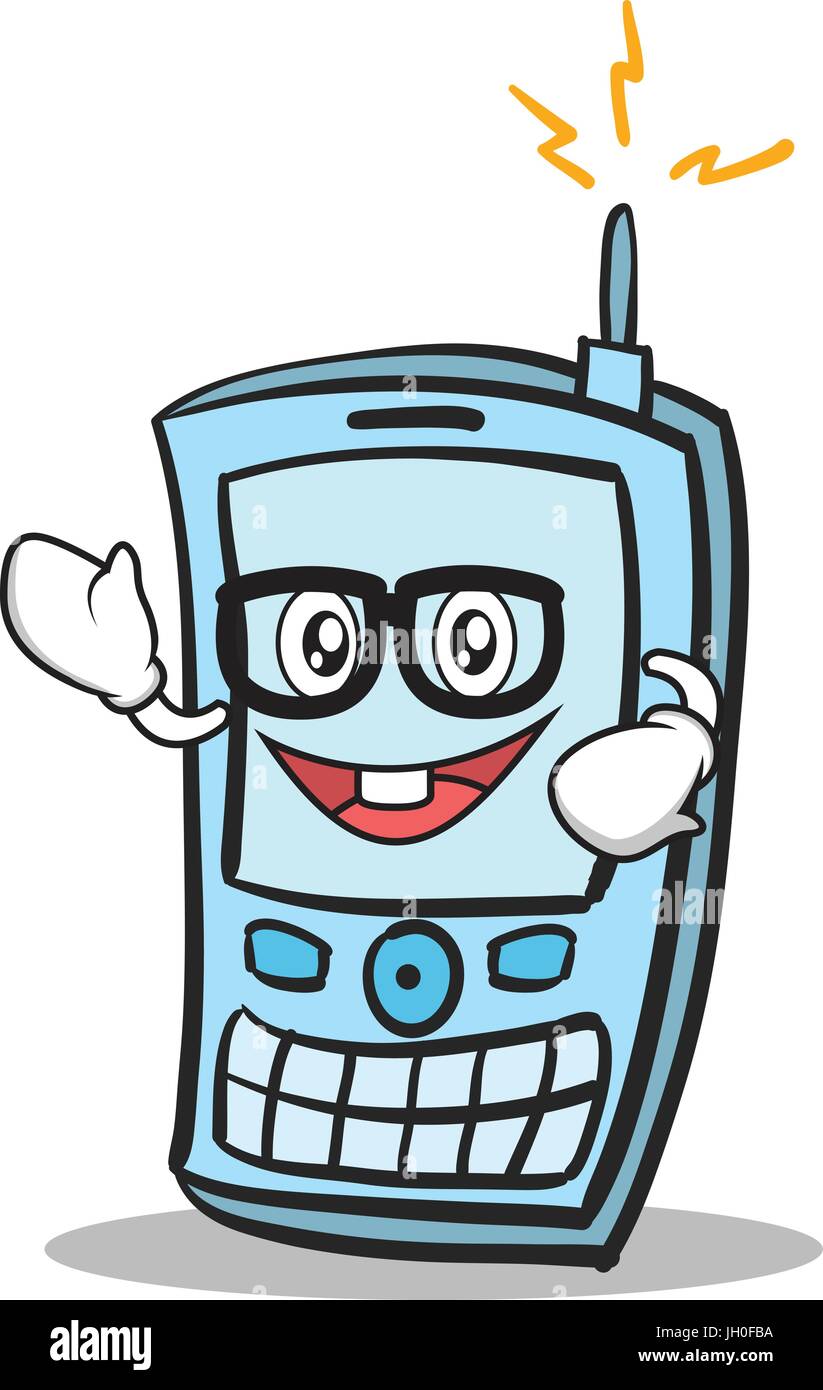 Geek face phone character cartoon style Stock Vector Image & Art - Alamy