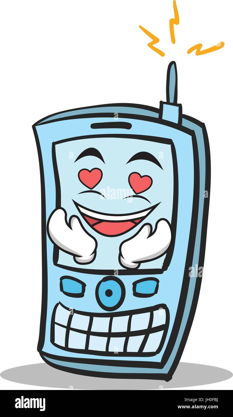 Kissing phone character cartoon style Stock Vector Image & Art - Alamy