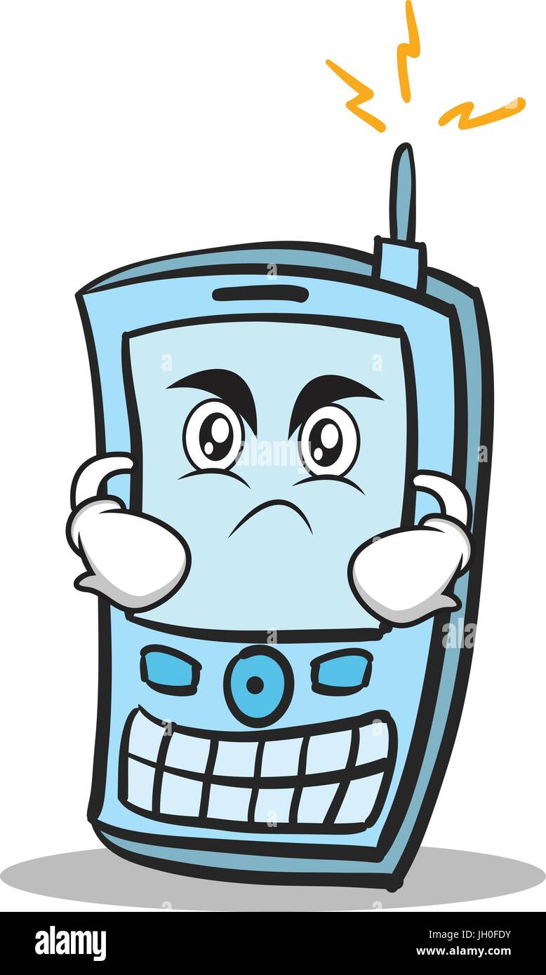 Angry face phone character cartoon style Stock Vector Image & Art - Alamy