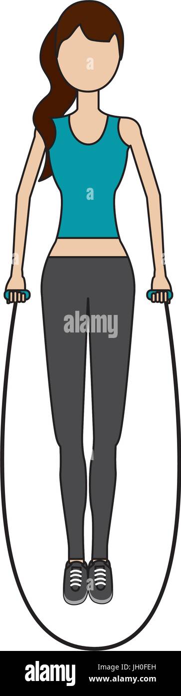 woman jumping to do exercise Stock Vector Image & Art - Alamy