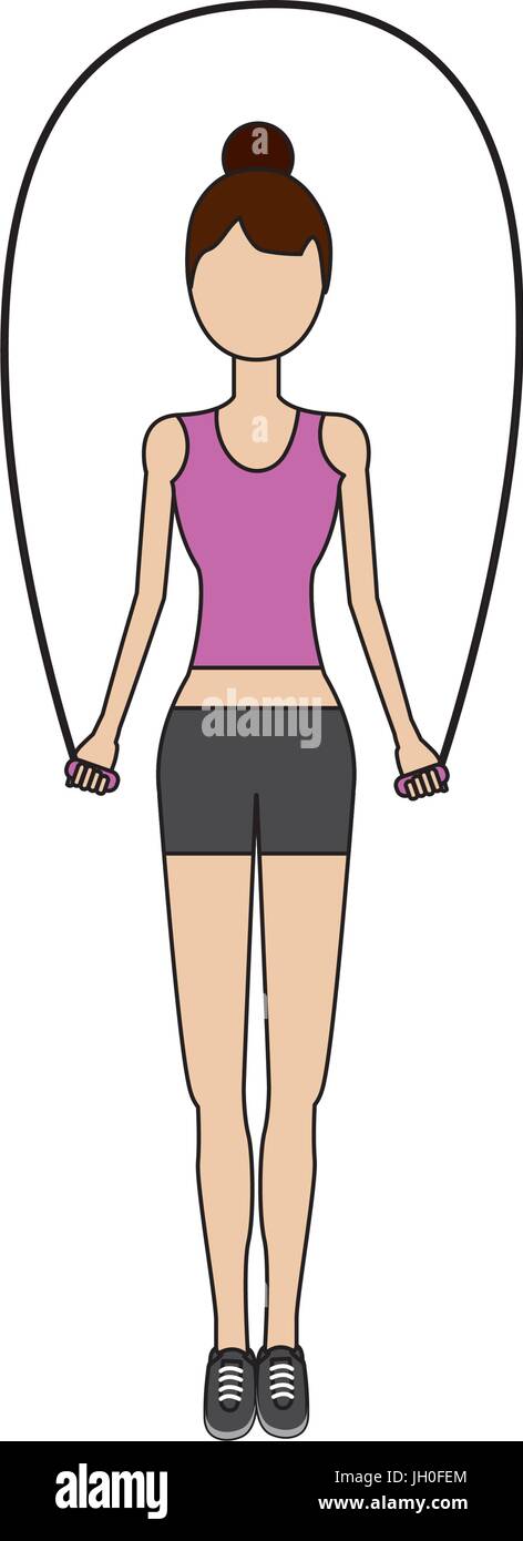 woman jumping to do exercise Stock Vector Image & Art - Alamy