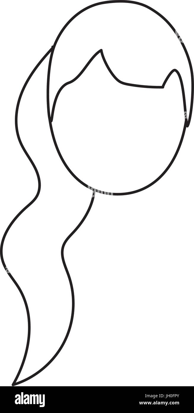 line avatar woman face with hairstyle design Stock Vector Image & Art ...