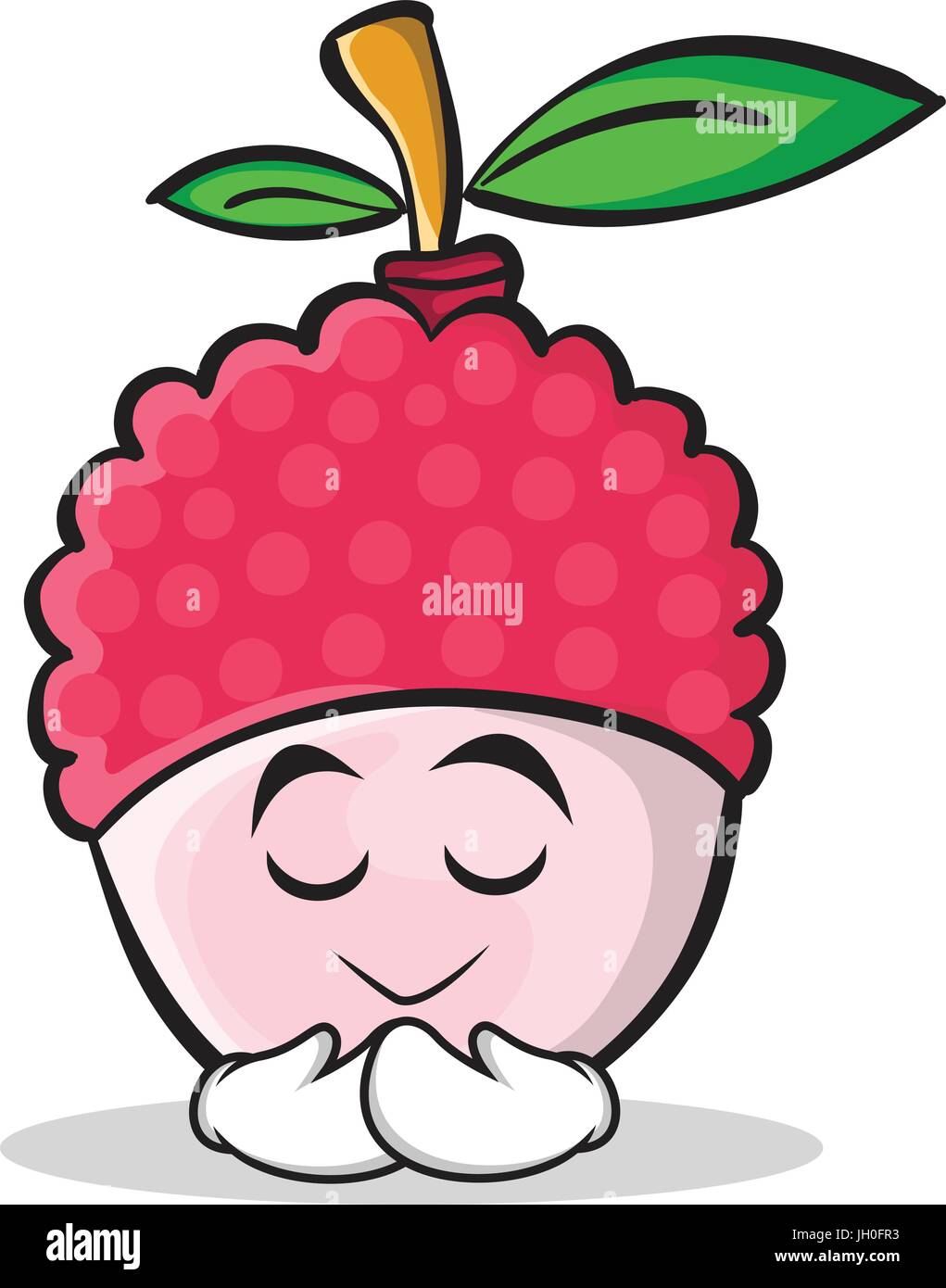 Praying face lychee cartoon character style Stock Vector Image & Art ...