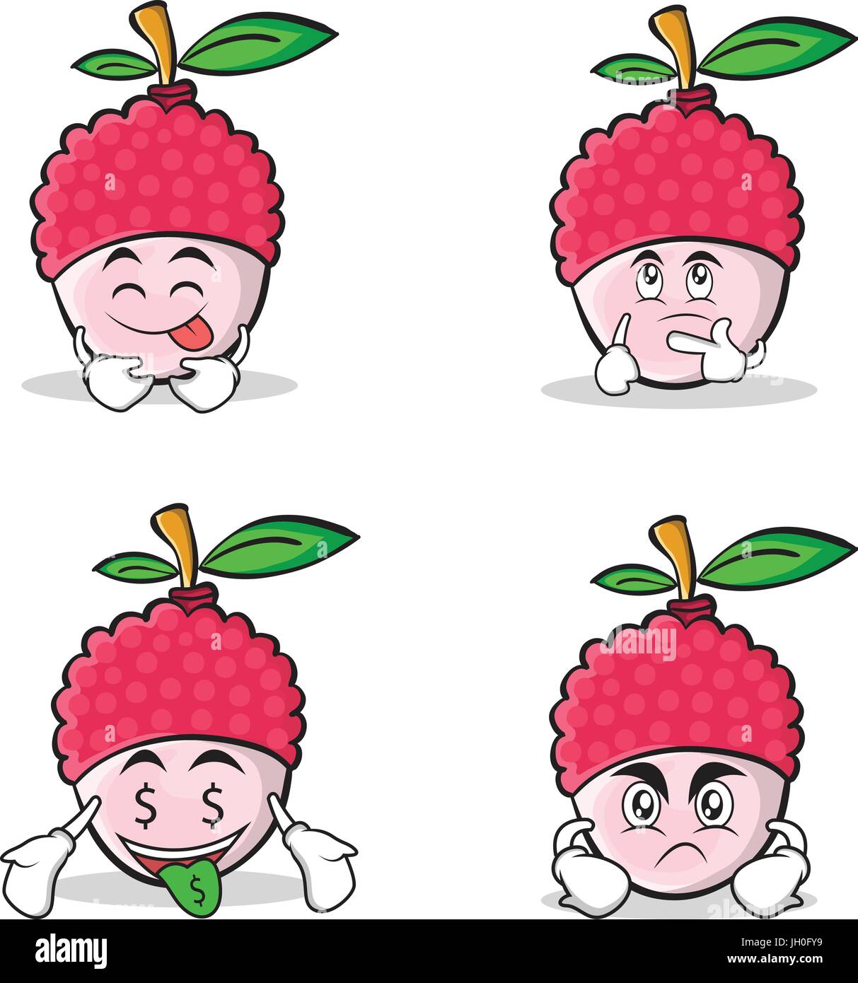 lychee cartoon character style set collection Stock Vector Image & Art ...