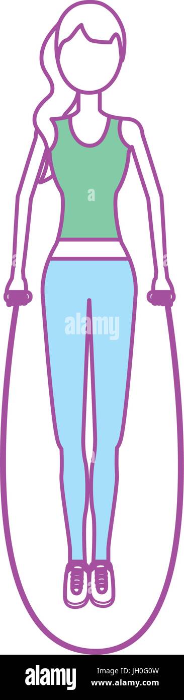 woman jumping to do exercise Stock Vector Image & Art - Alamy