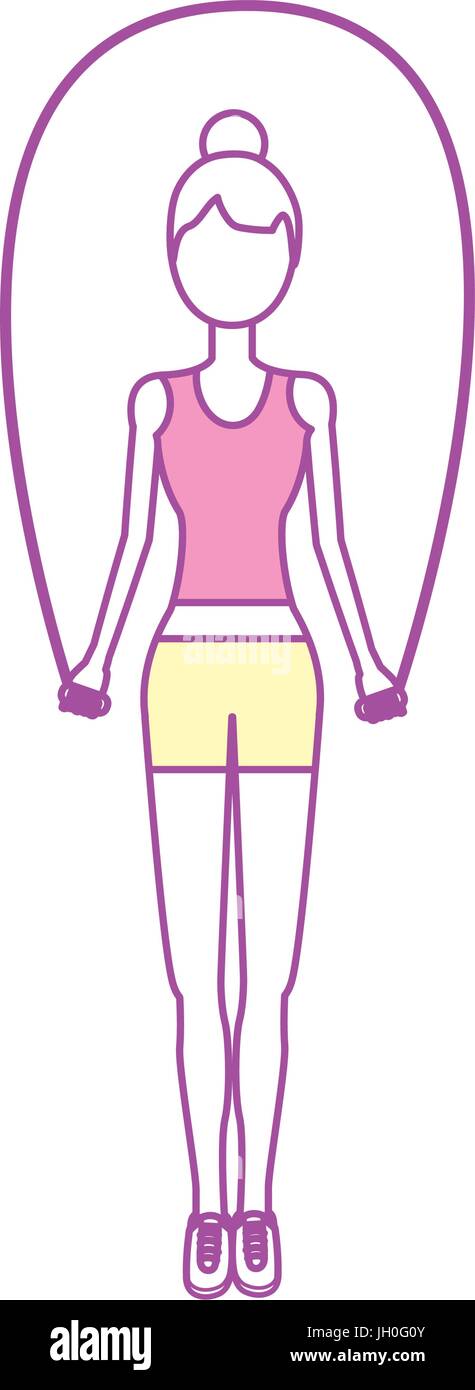 woman jumping to do exercise Stock Vector Image & Art - Alamy