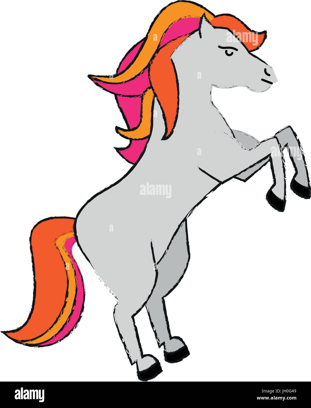 horse with two tone mane icon image Stock Vector Image & Art - Alamy