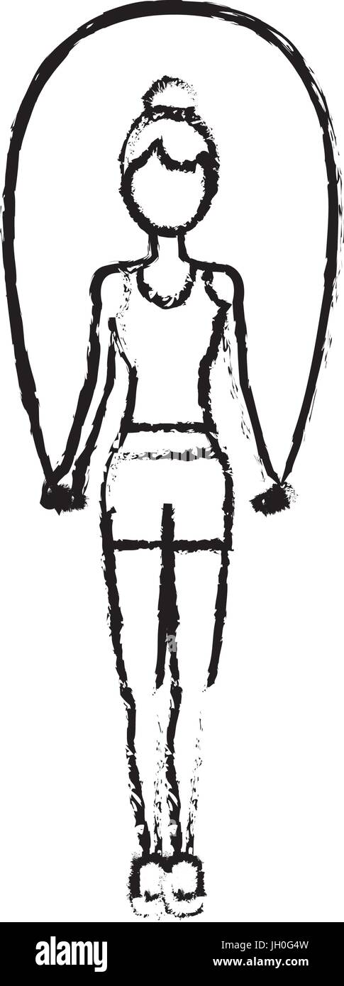 figure woman jumping to do exercise Stock Vector Image & Art - Alamy