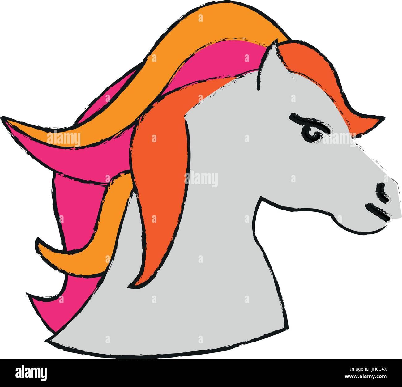 horse with two tone mane icon image Stock Vector Image & Art - Alamy