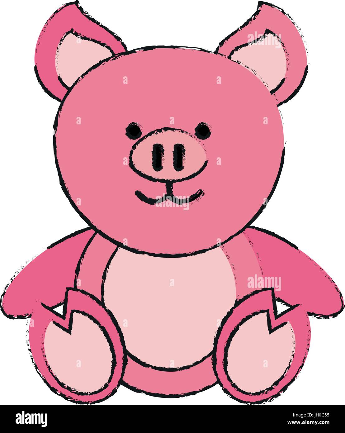 pig or cute stuffed animal icon image Stock Vector Image & Art - Alamy