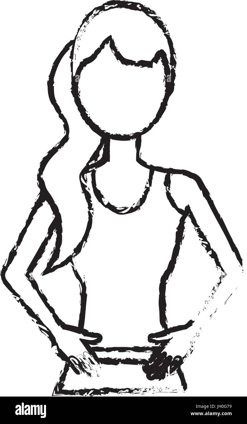 figure healthy woman with clothes to do exercise Stock Vector Image ...