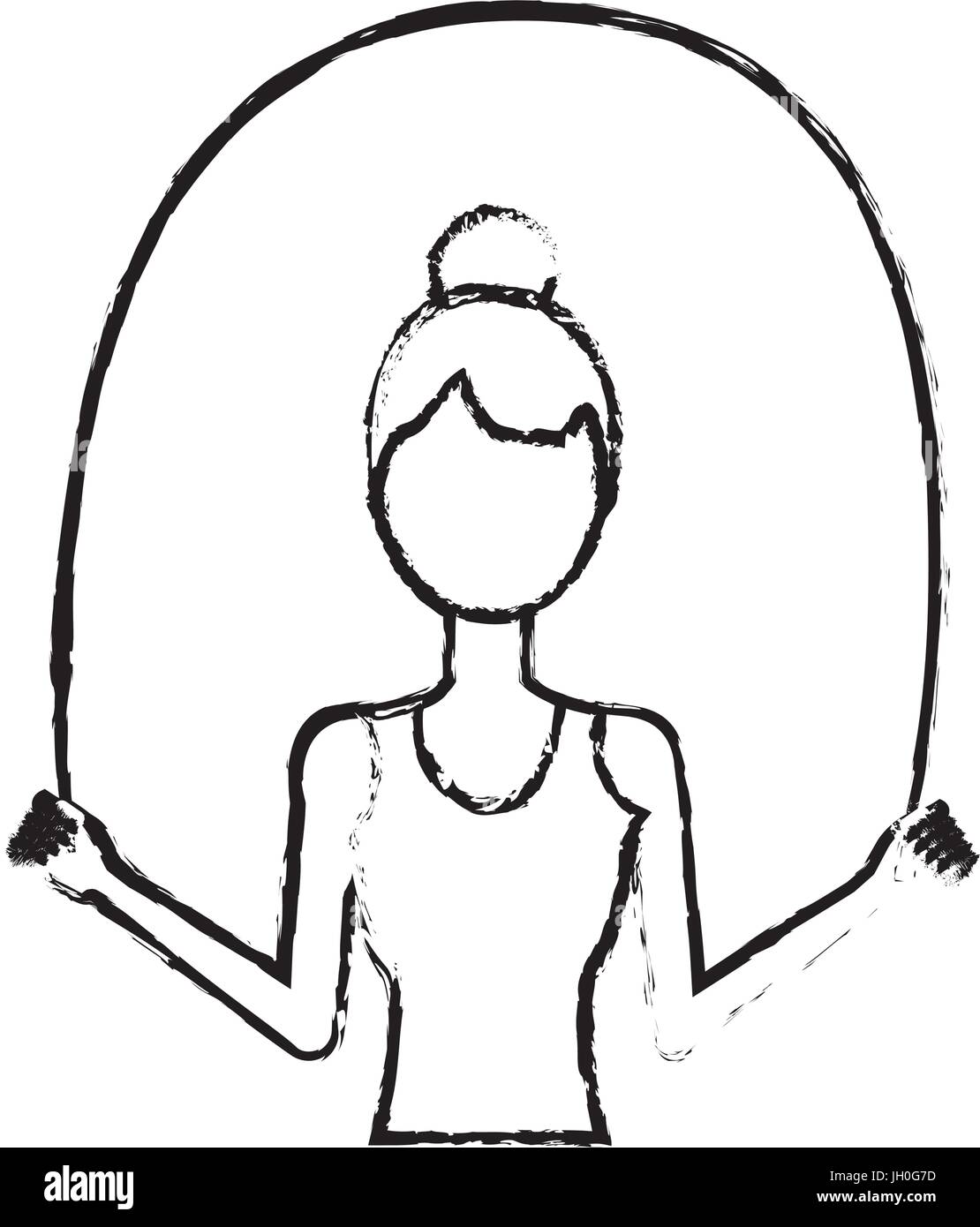 figure woman jumping to do exercise Stock Vector Image & Art - Alamy