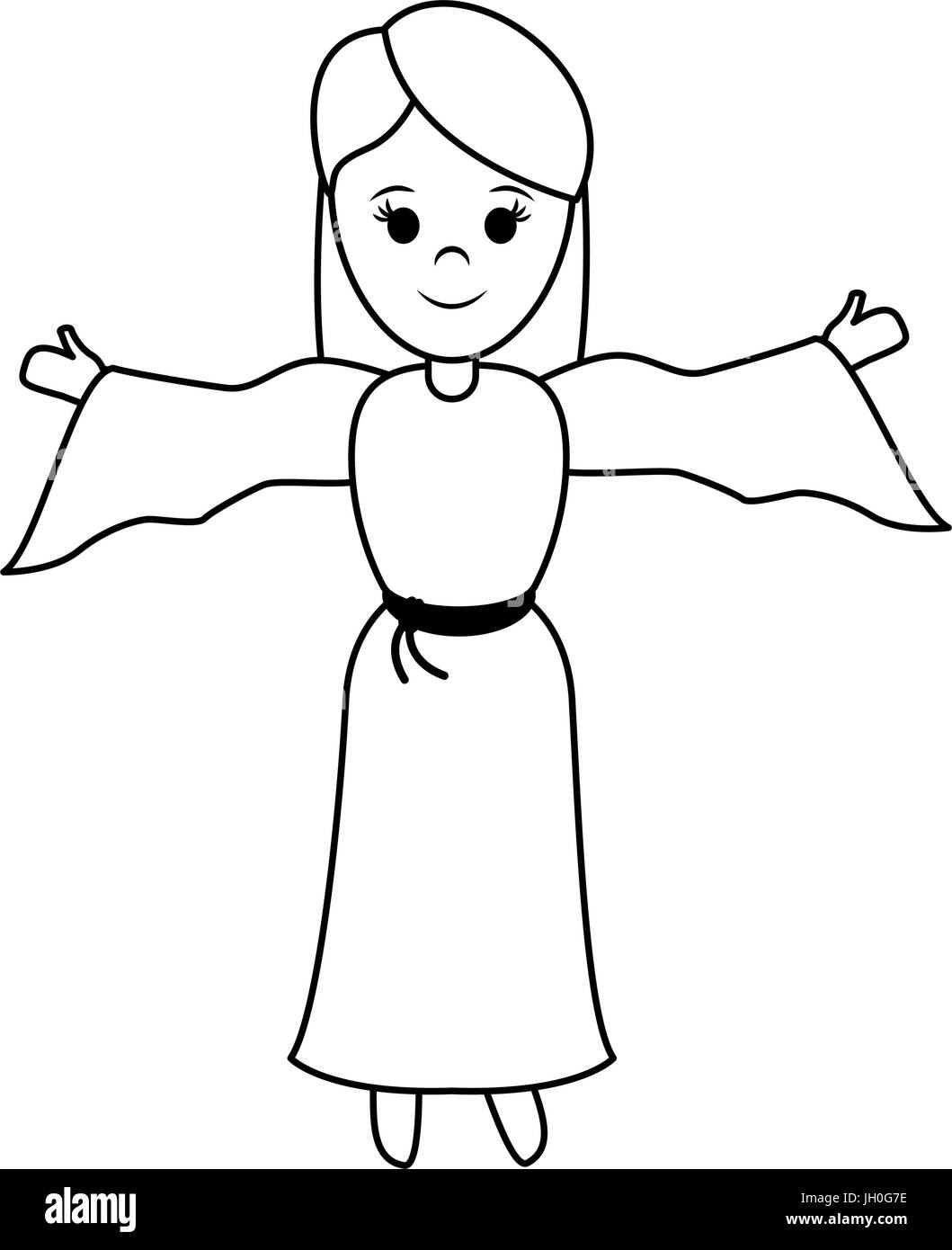 Woman wearing tunic Black and White Stock Photos & Images - Alamy