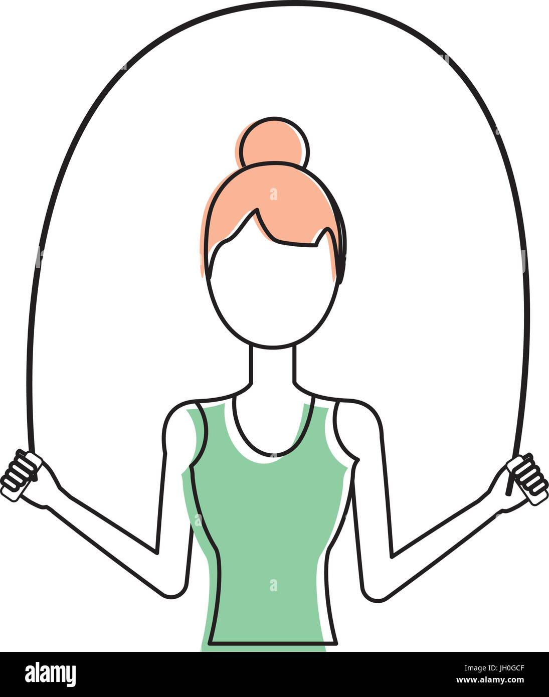 woman jumping to do exercise Stock Vector Image & Art - Alamy