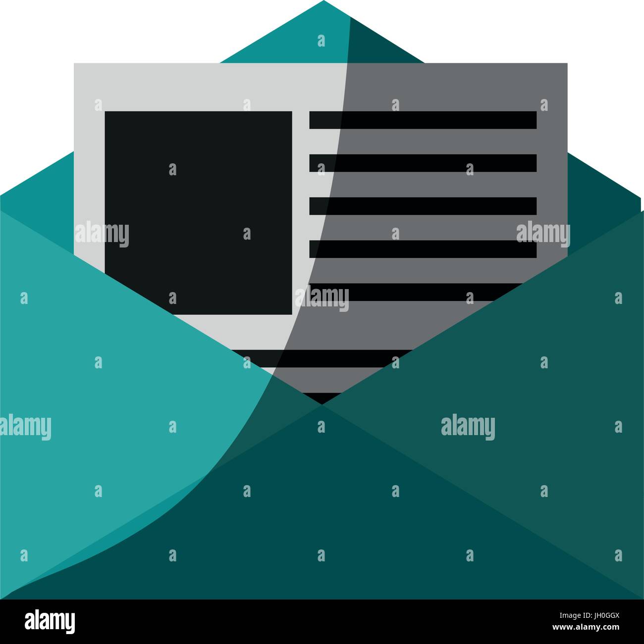 message envelope with document coming out icon image Stock Vector Image ...