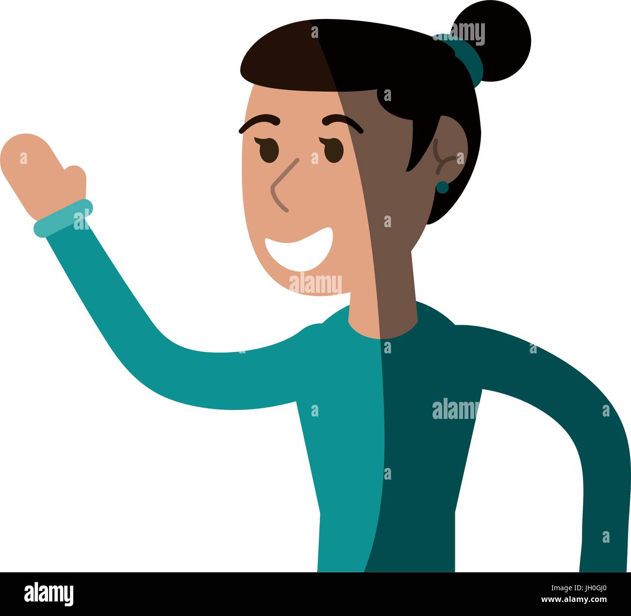 happy smiling woman cartoon icon image Stock Vector Image & Art - Alamy