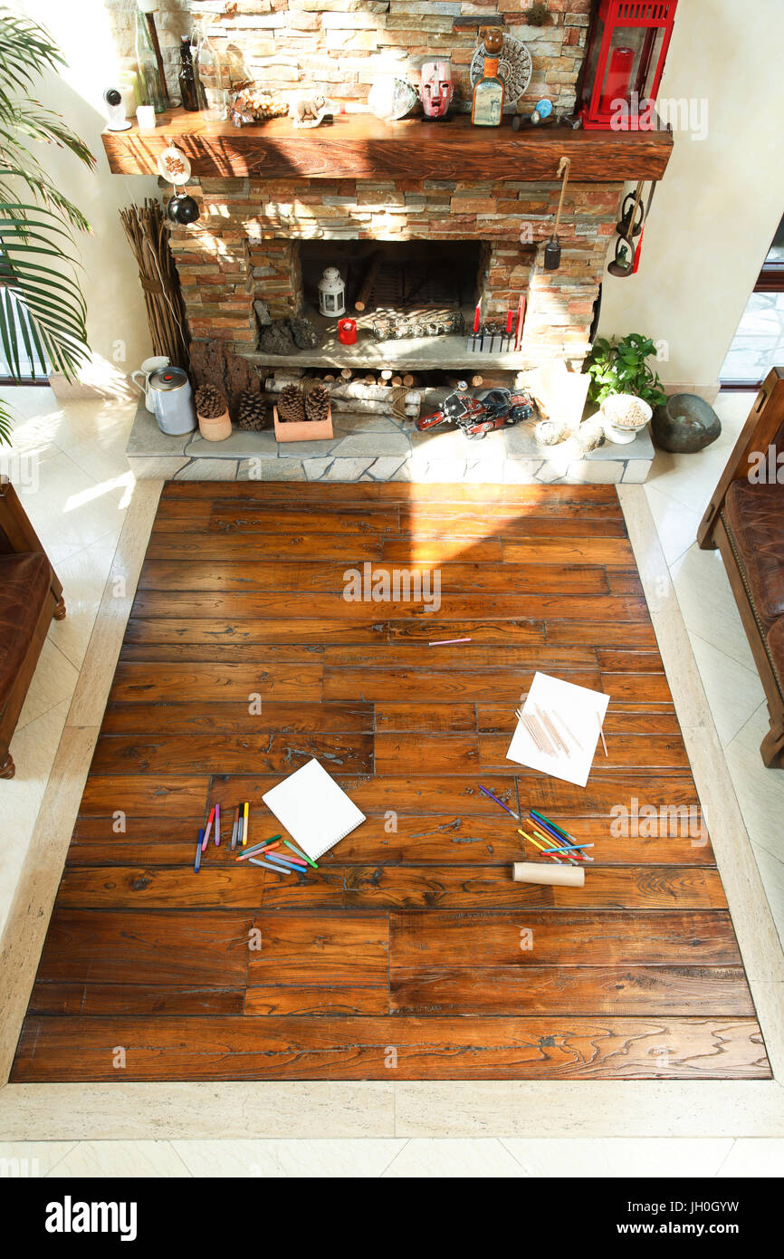 Aerial view of home interior Stock Photo - Alamy