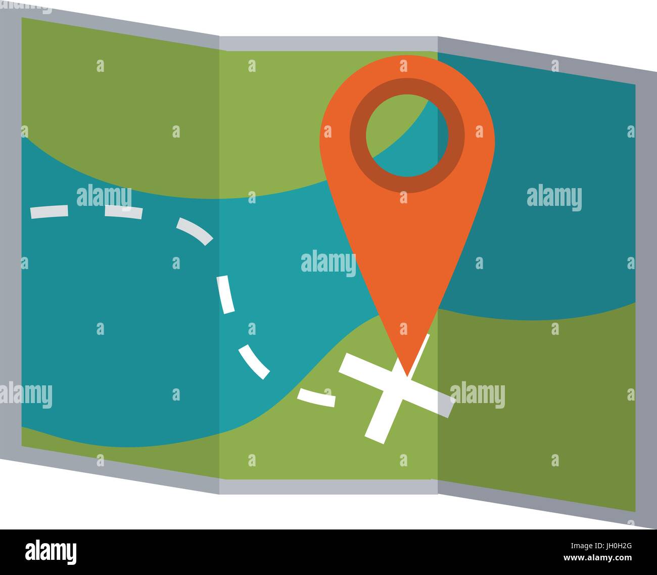 map with location pin icon image Stock Vector Image & Art - Alamy