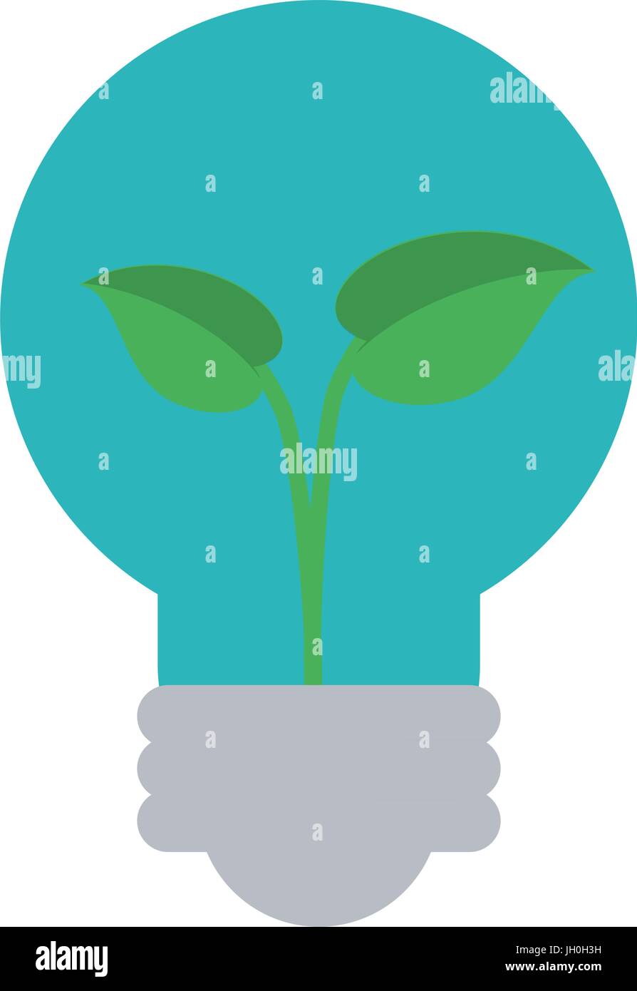 plant inside lightbulb clean energy icon image Stock Vector Image & Art ...