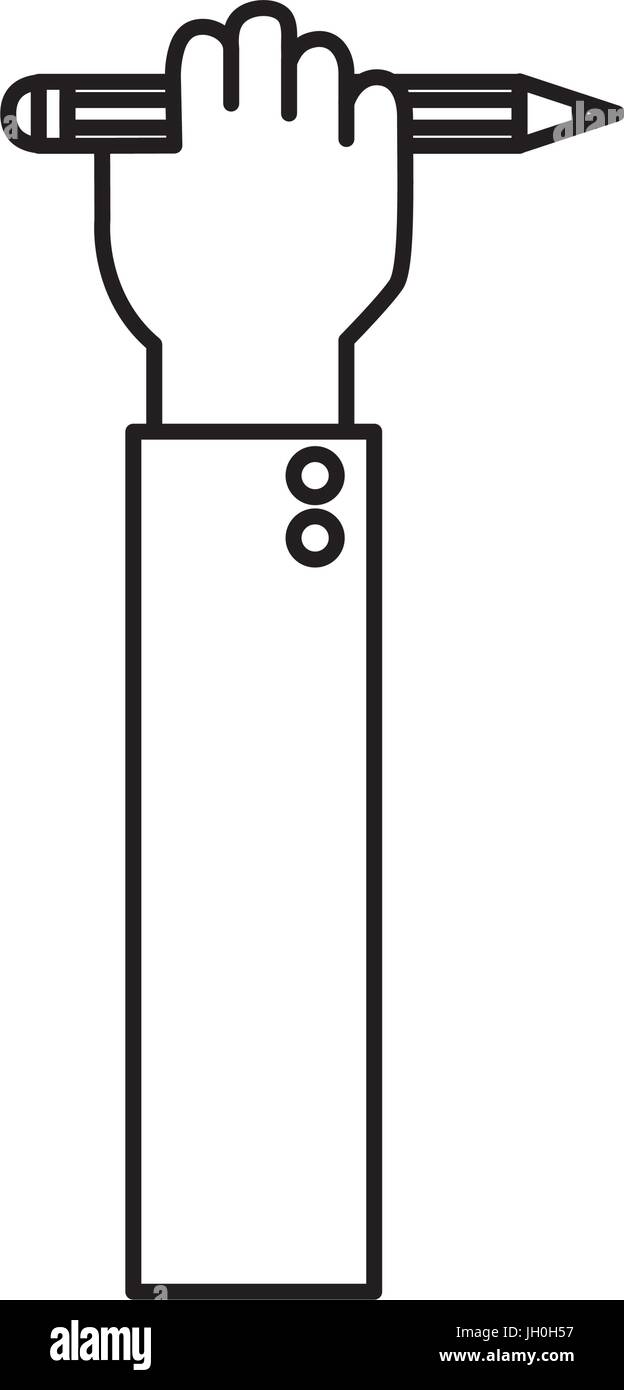 line hand with pencil tool design Stock Vector Image & Art - Alamy