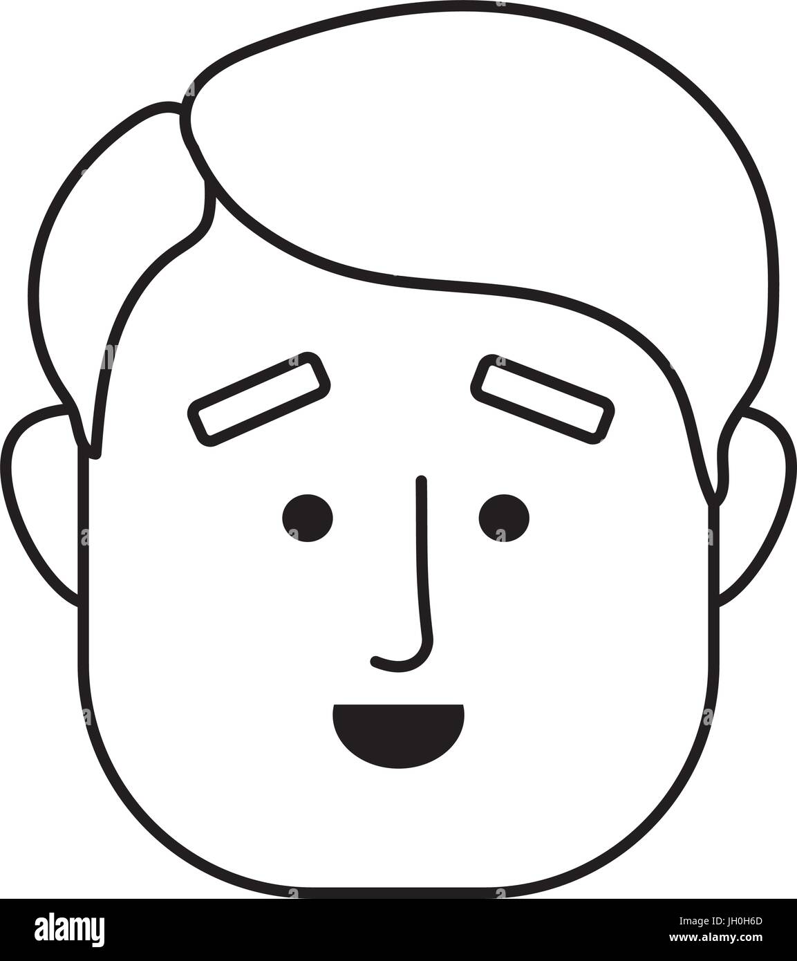 line man face with hairstyle design Stock Vector Image & Art - Alamy