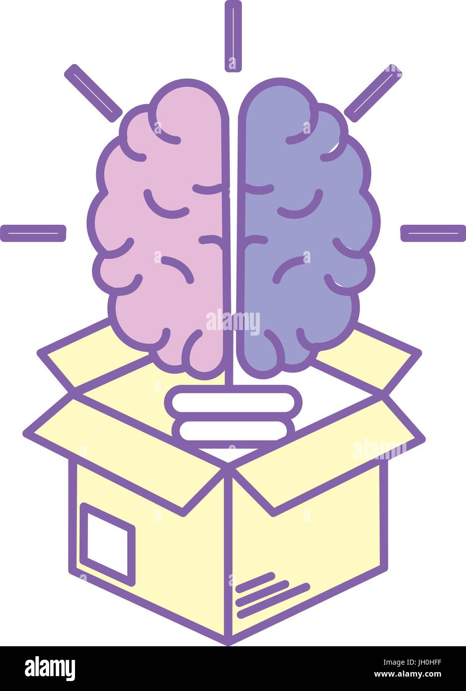 box with creative bulb brain inside Stock Vector Image & Art - Alamy