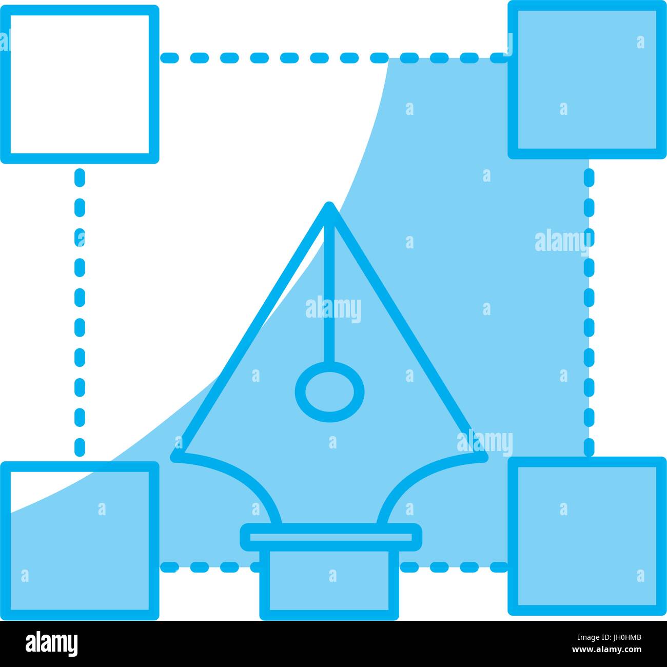 silhouette pen with nodes design image Stock Vector Image & Art - Alamy