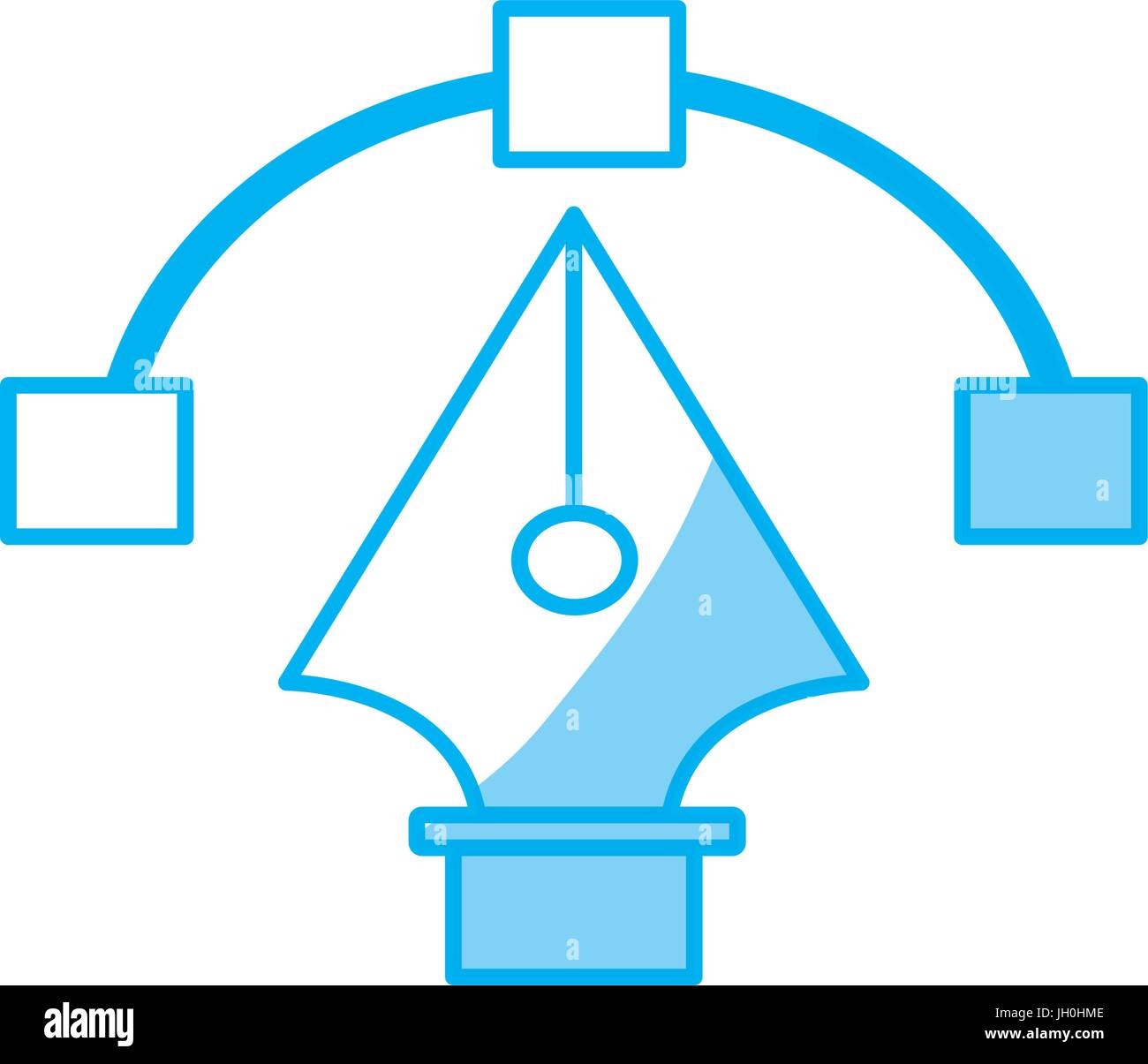 silhouette pen with nodes design image Stock Vector Image & Art - Alamy