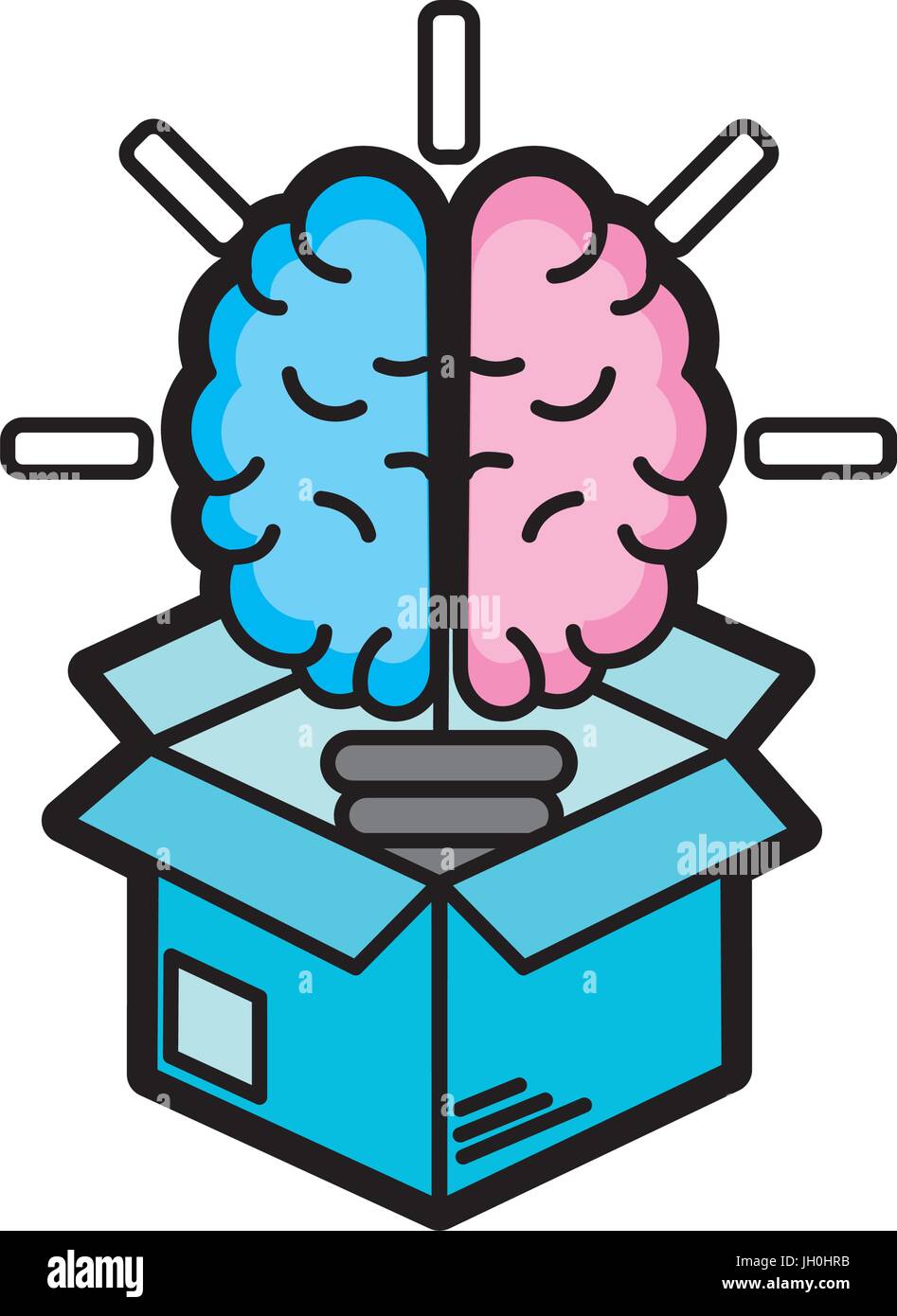box with creative bulb brain inside Stock Vector Image & Art - Alamy