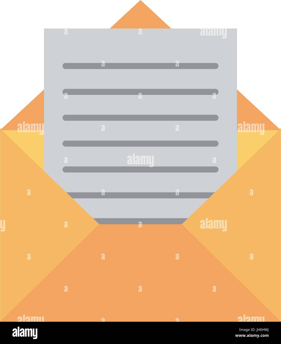 message envelope with paper coming out icon image Stock Vector Image ...