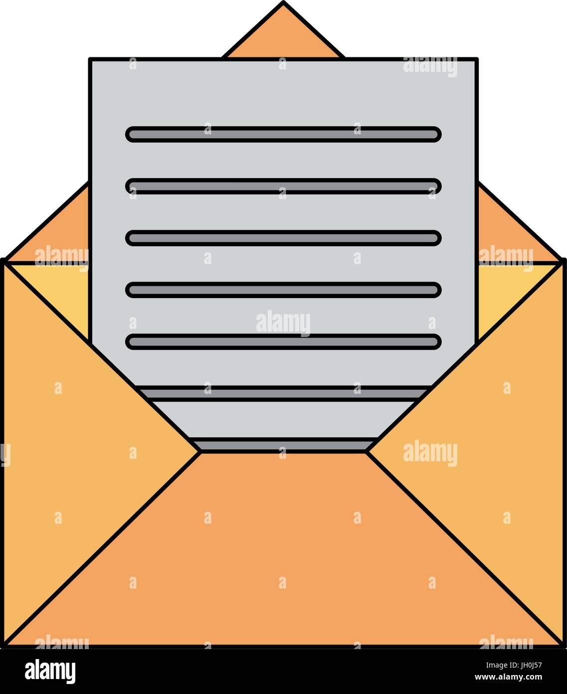 message envelope with paper coming out icon image Stock Vector Image ...