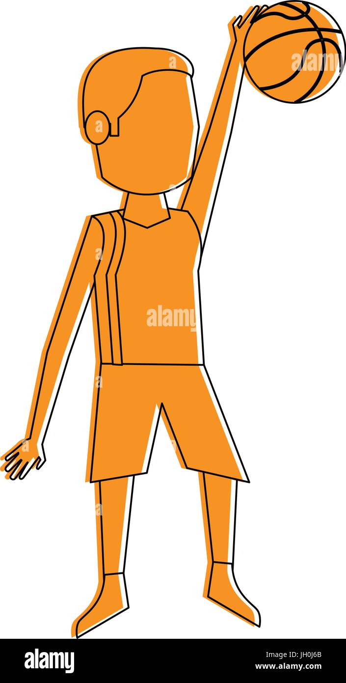 male basketball player athlete sport avatar icon image Stock Vector ...