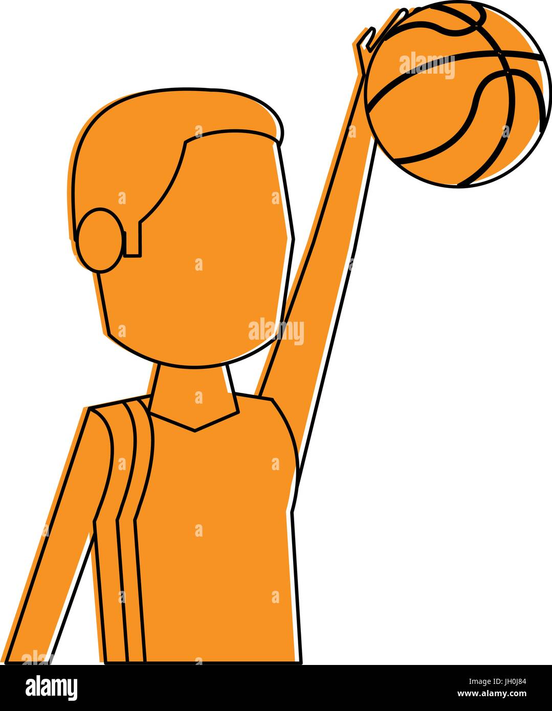 male basketball player athlete sport avatar icon image Stock Vector ...