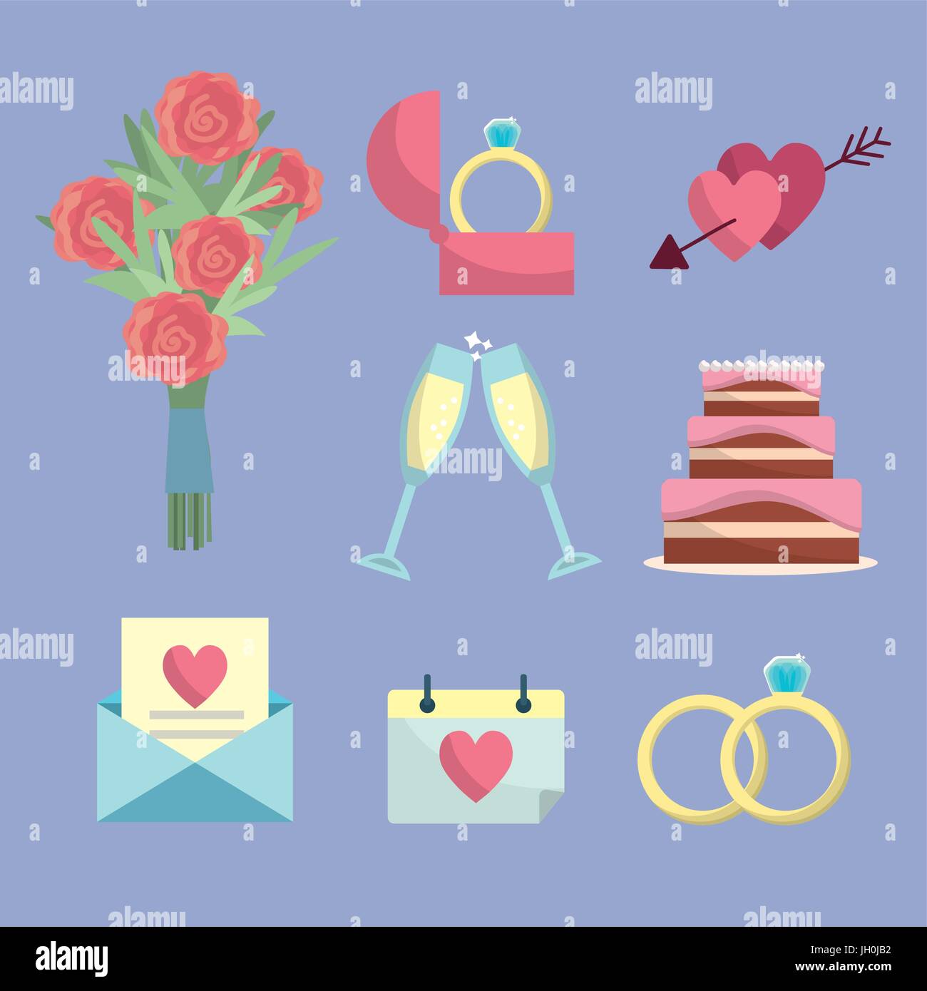 set just married with things to ceremony Stock Vector Image & Art - Alamy