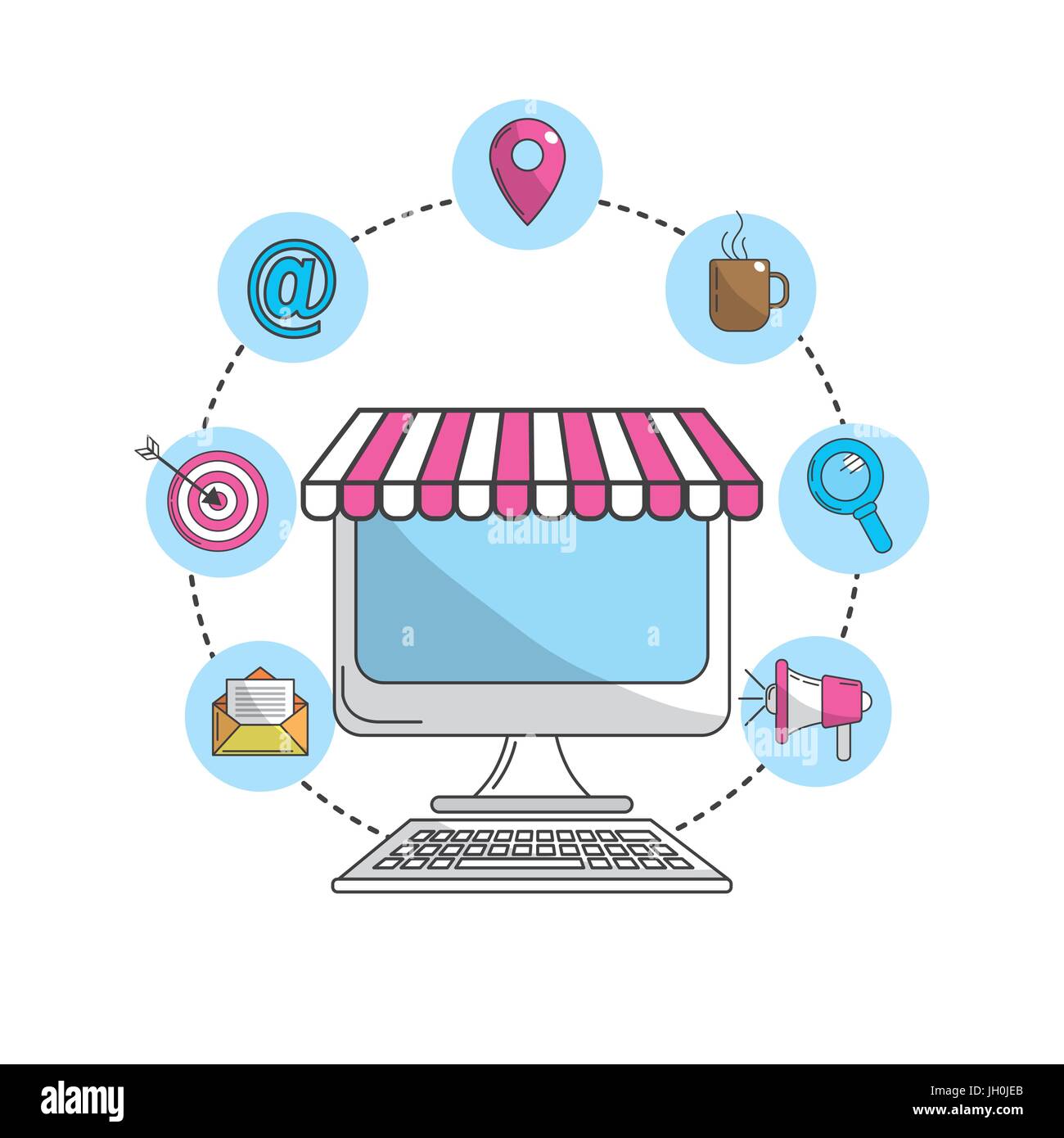 computer with technology tools icon Stock Vector Image & Art - Alamy