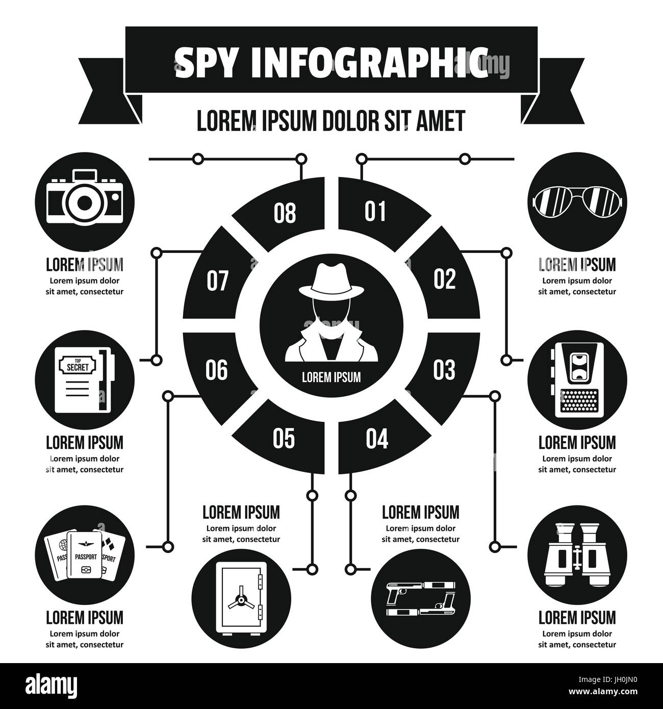 Spy infographic concept, simple style Stock Vector Image & Art - Alamy