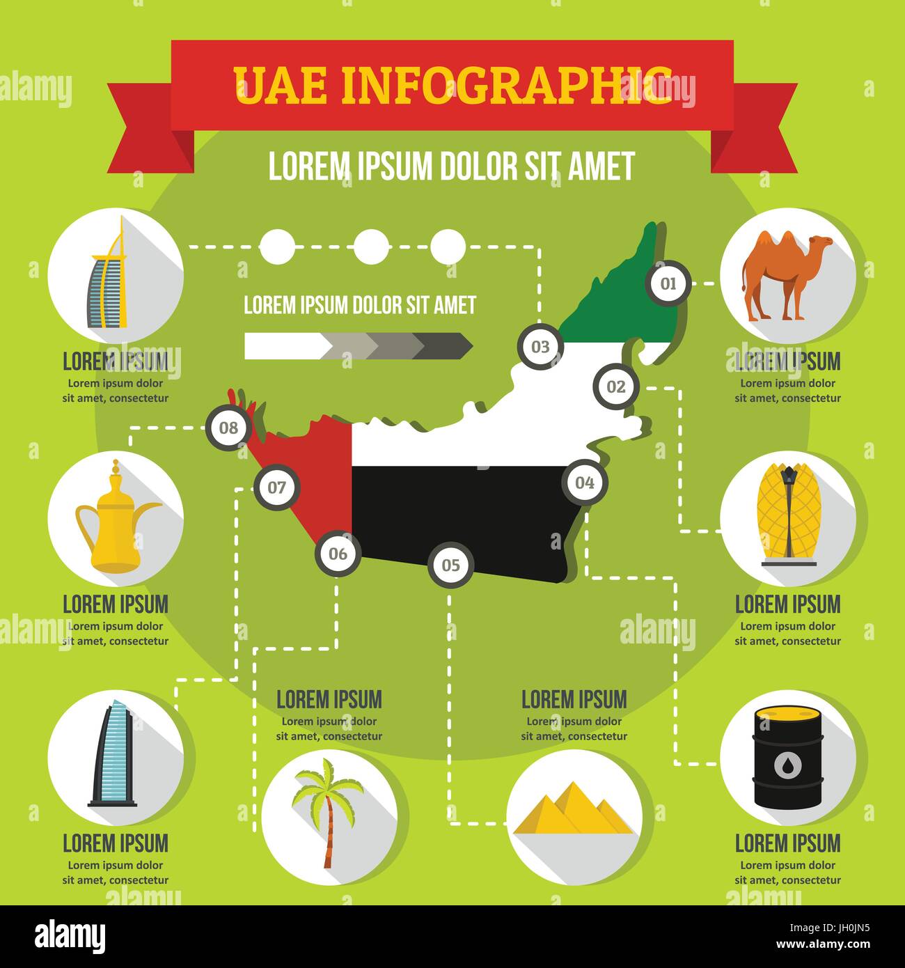 UAE infographic concept, flat style Stock Vector Image & Art - Alamy