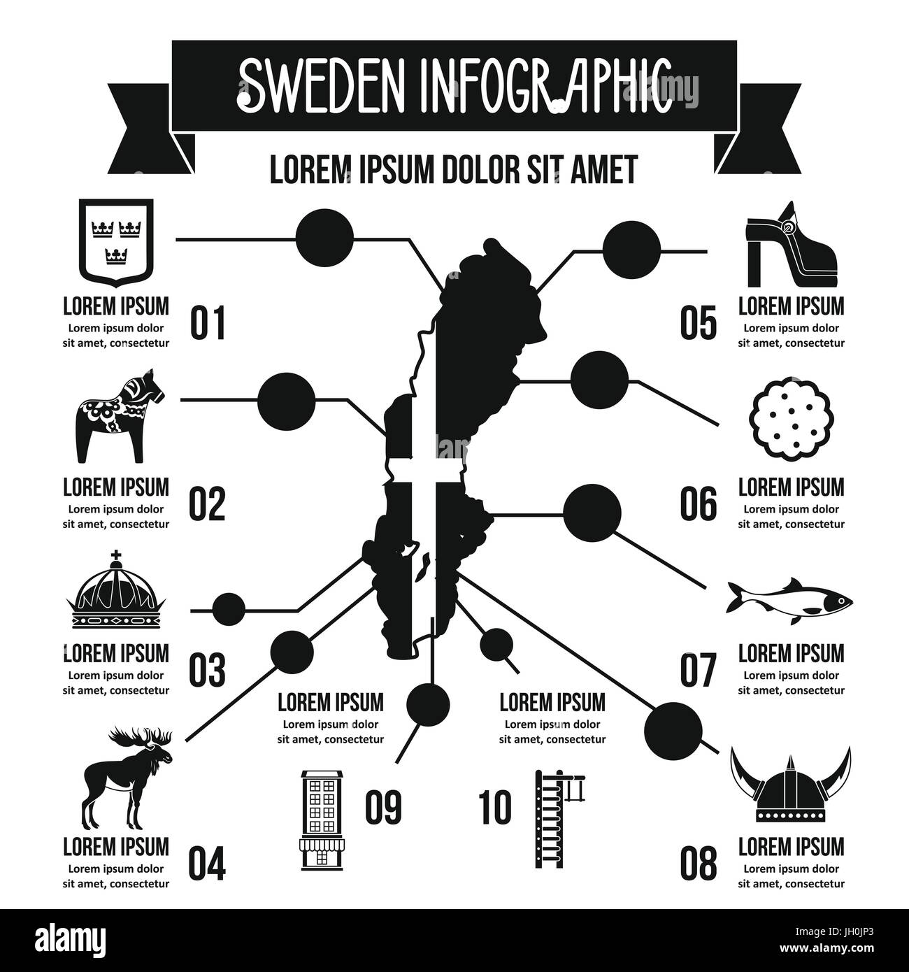 Sweden infographic concept, simple style Stock Vector Image & Art - Alamy