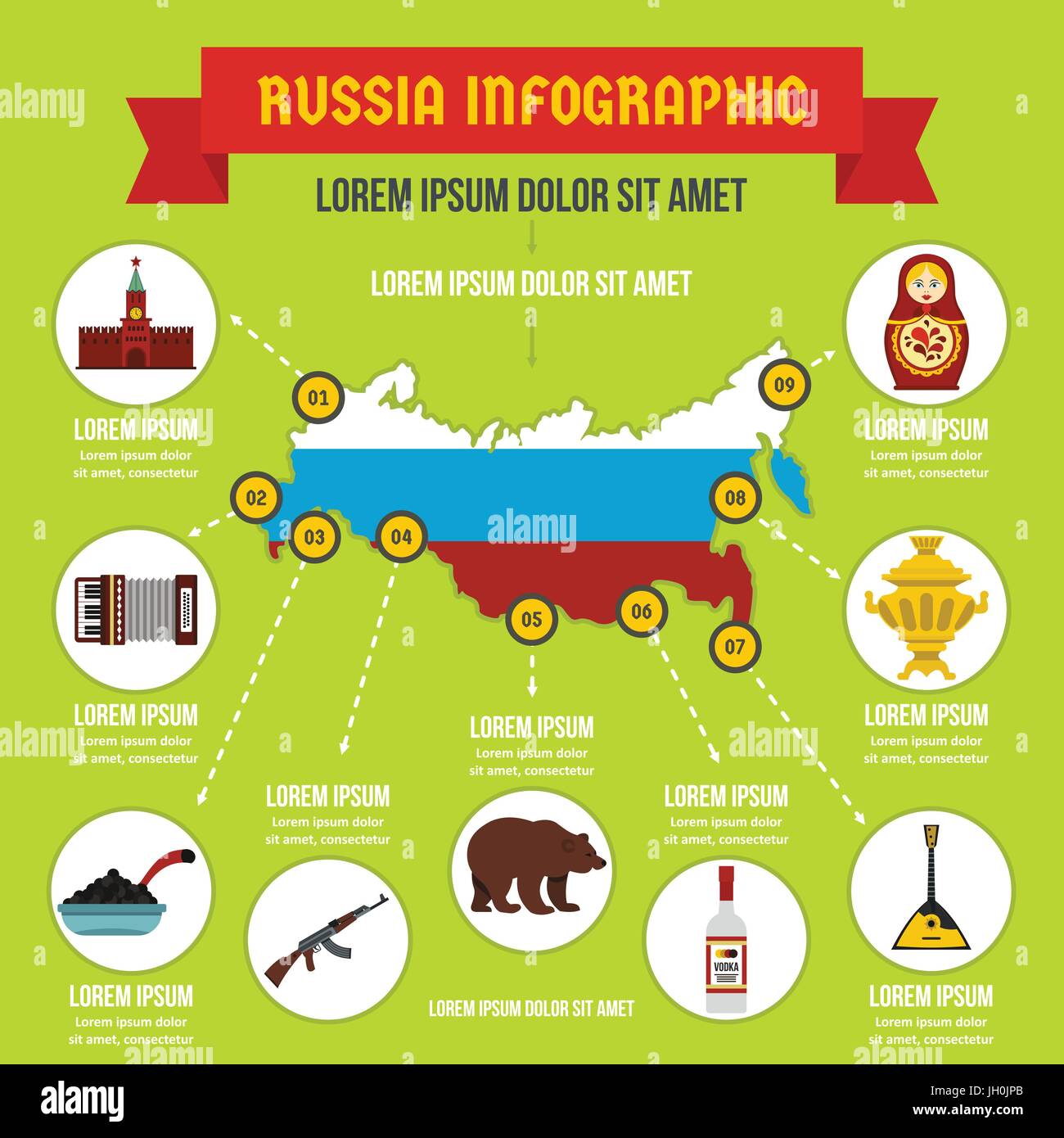 Russia infographic concept, flat style Stock Vector Image & Art - Alamy