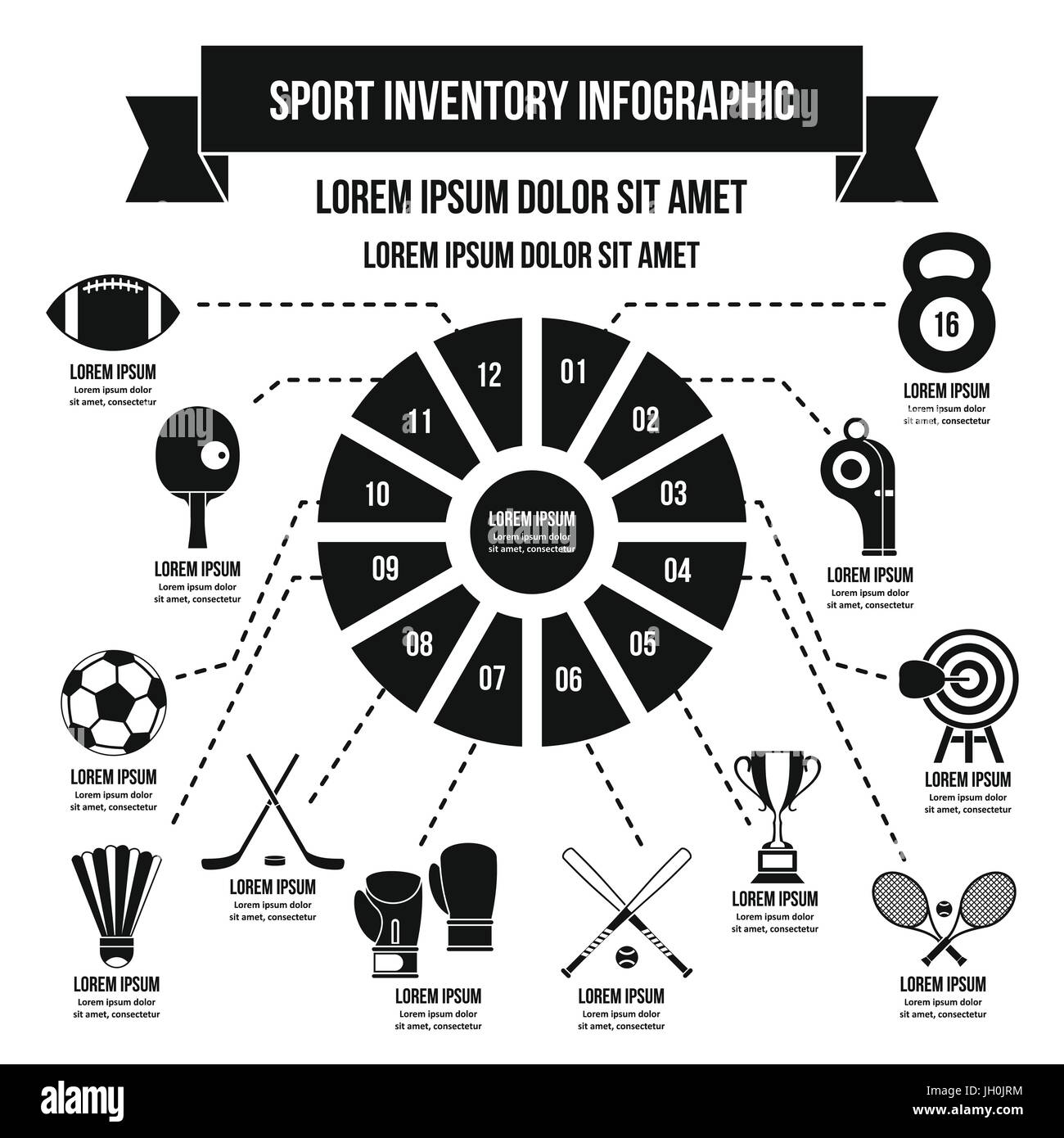 Sport inventory infographic concept, simple style Stock Vector Image ...