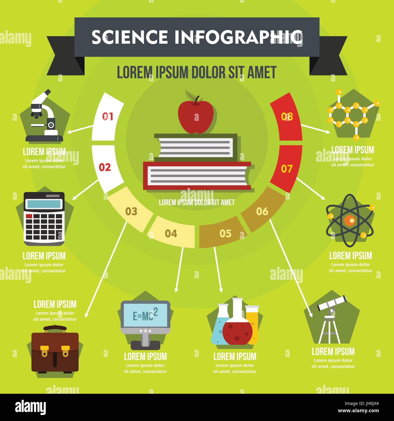 Science infographic concept, flat style Stock Vector Image & Art - Alamy
