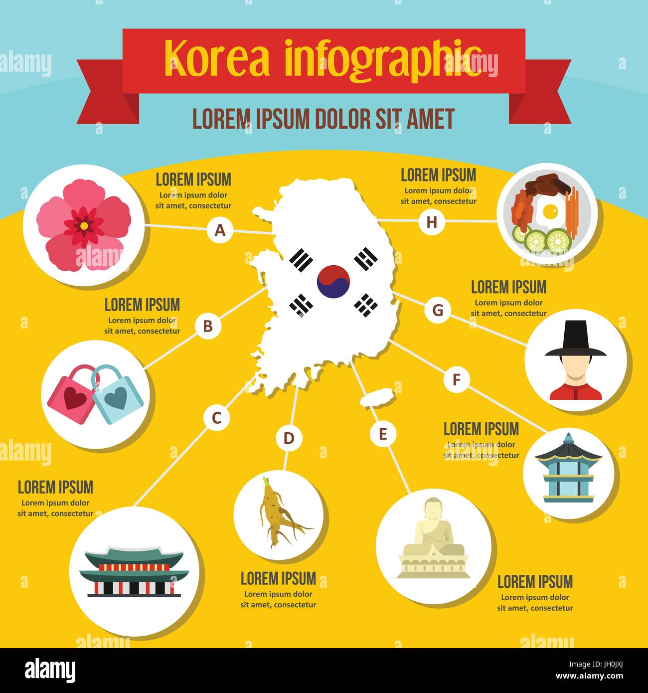 Korea infographic concept, flat style Stock Vector Image & Art - Alamy