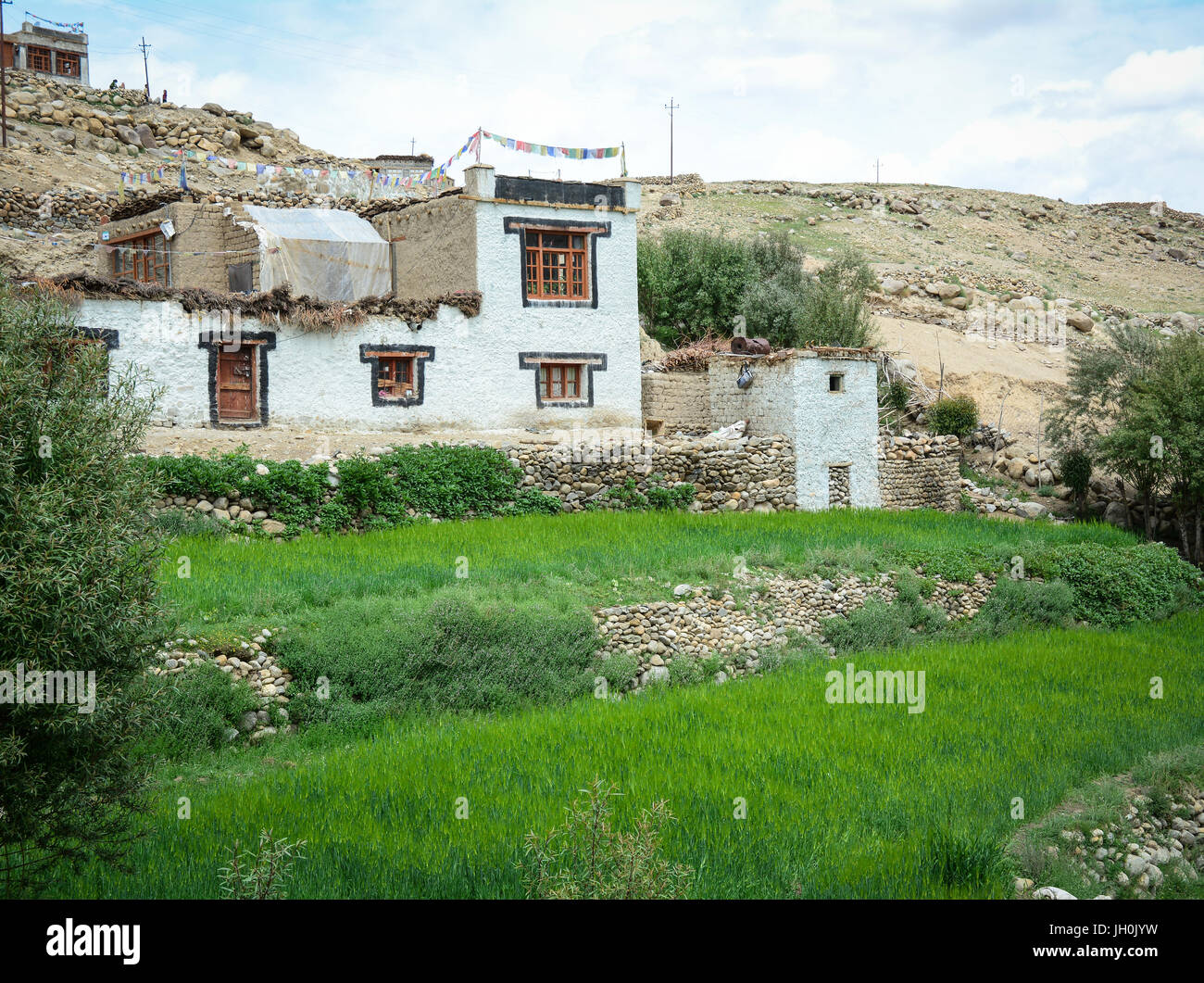 A house at a rural village in Ladakh, India. Ladakh is the highest ...