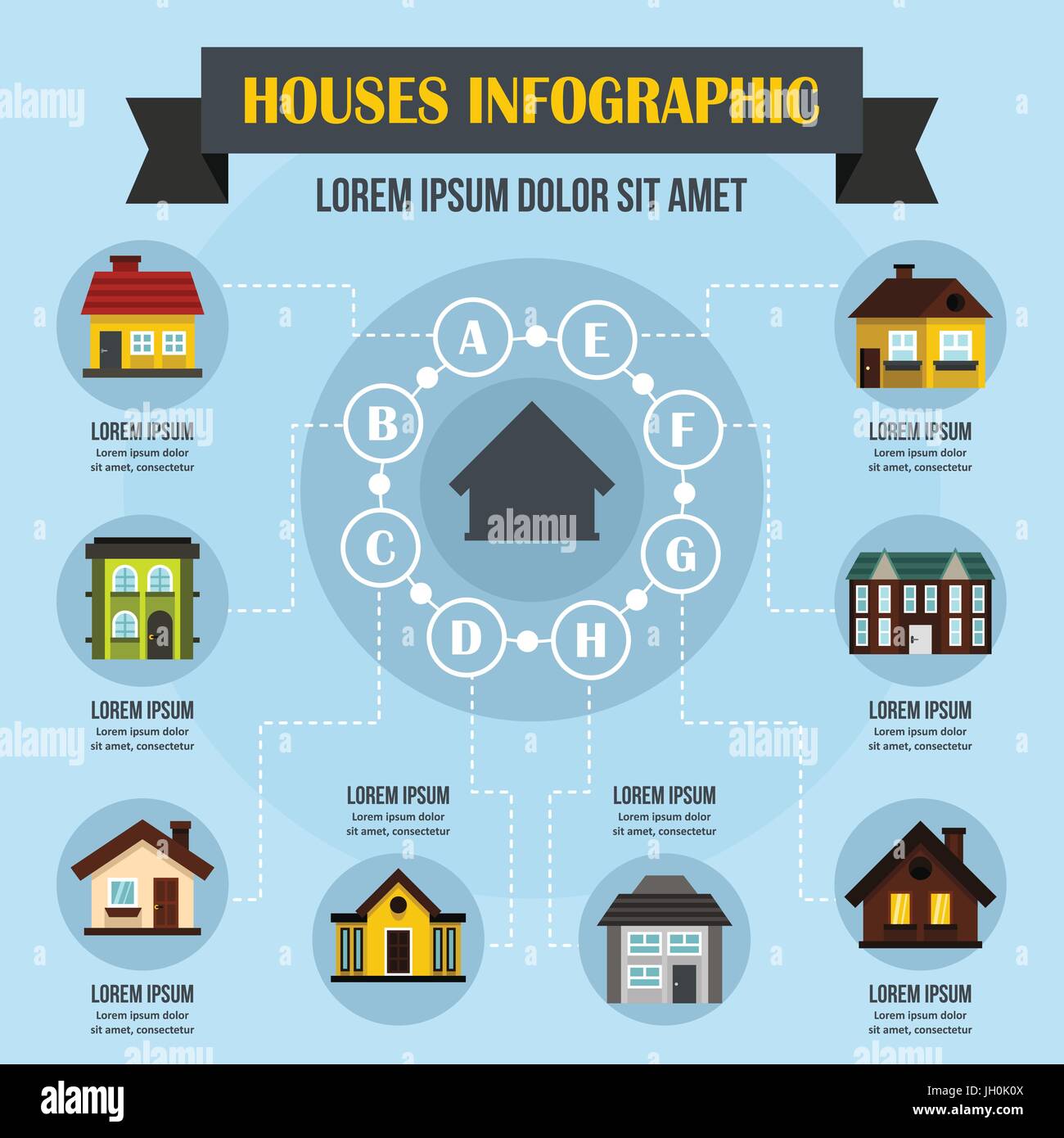 Houses infographic concept, flat style Stock Vector Image & Art - Alamy