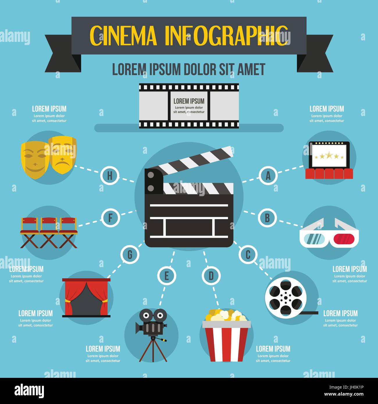 Cinema infographic concept, flat style Stock Vector Image & Art - Alamy