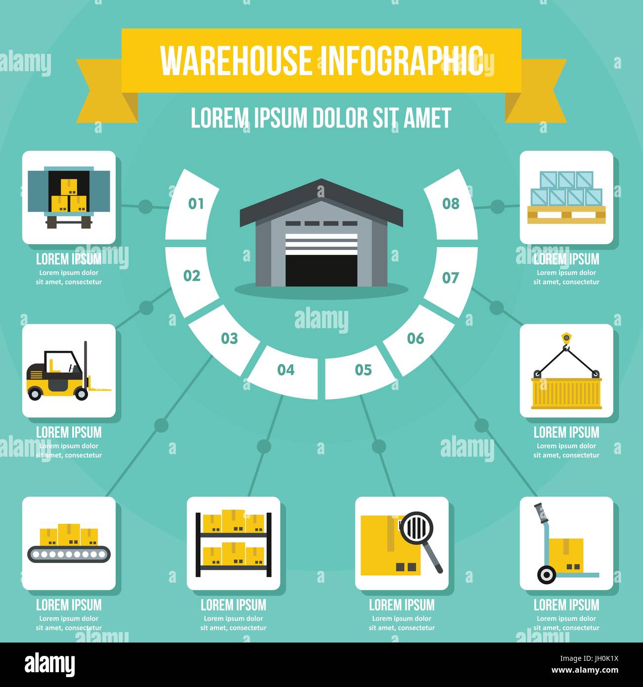 Warehouse infographic concept, flat style Stock Vector Image & Art - Alamy