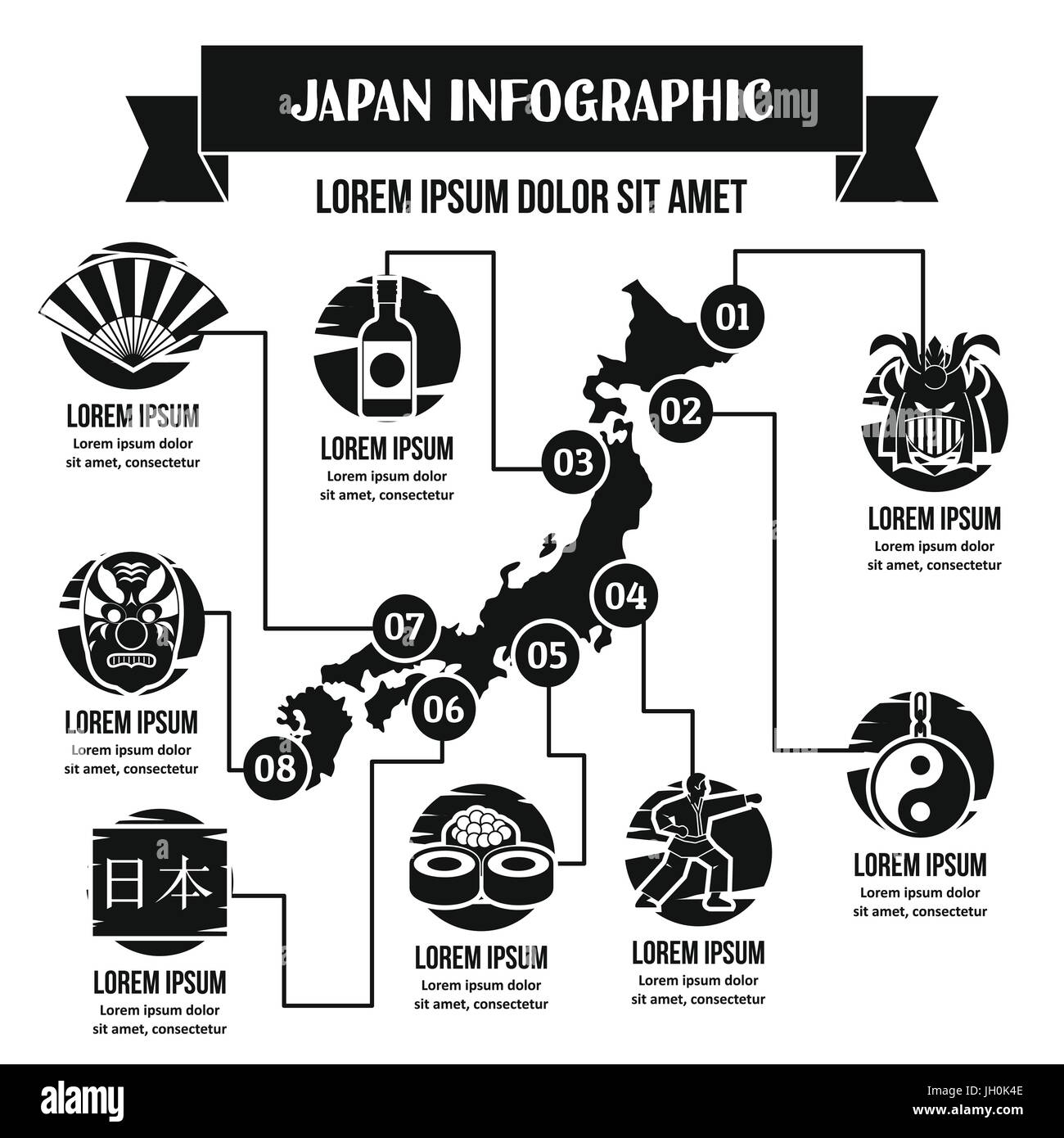 Japan infographic concept, simple style Stock Vector Image & Art - Alamy