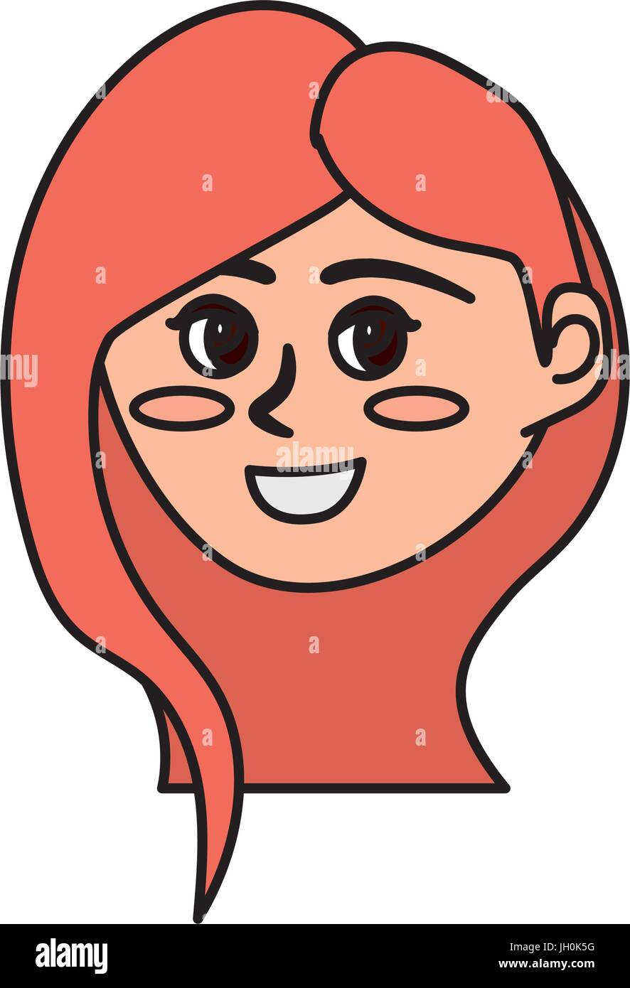 Avatar Happy Woman Face With Hairstyle Design Stock Vector Image And Art