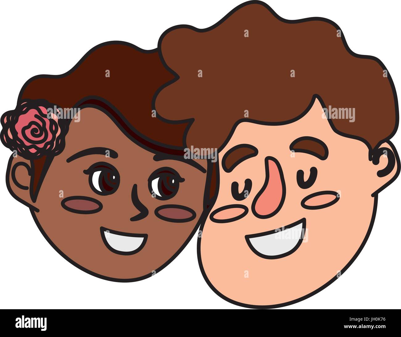 happy couple face with hairstyle design Stock Vector Image & Art - Alamy